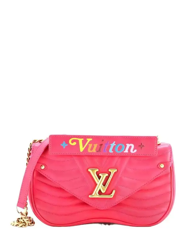 LOUIS VUITTON New Wave Chain Bag Quilted Leather Crossbody - Pink