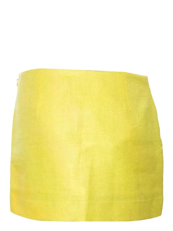 Diane Von Furstenberg Vintage Raffia Pocket Skirt - Yellow