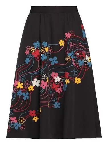 Boutique Moschino Floral-print Flared Midi Skirt - Black