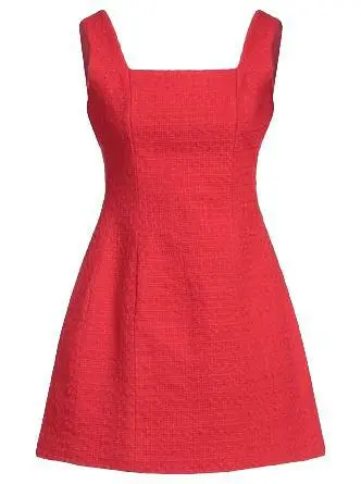 Maje Flared Tweed Mini Dress - Red