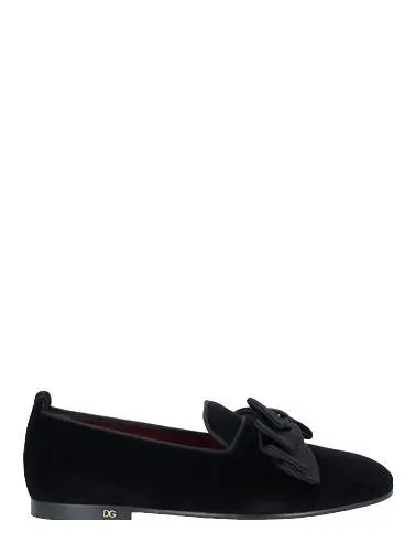 Dolce & Gabbana Velvet And Satin Loafers - Black