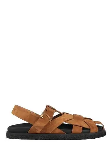 TOD'S Leather Fisherman Sandals - Beige
