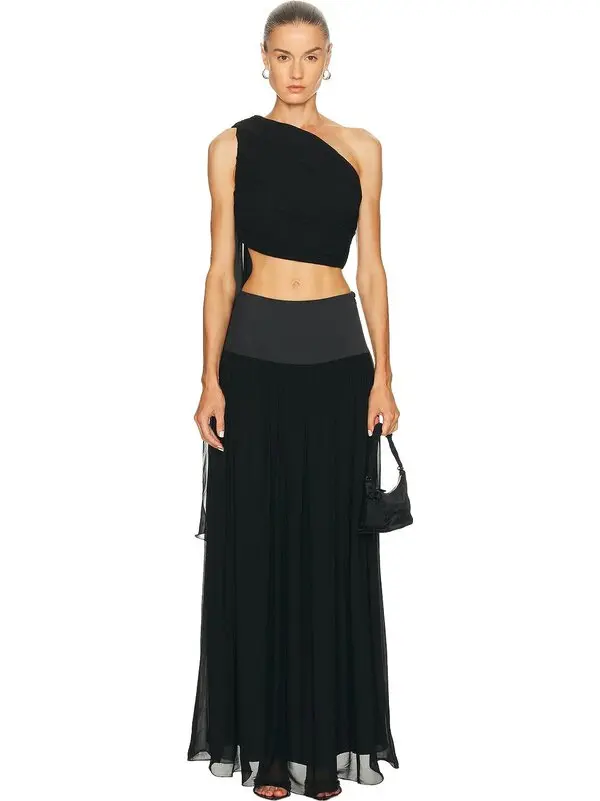 Posse Solene One Shoulder Top - Black