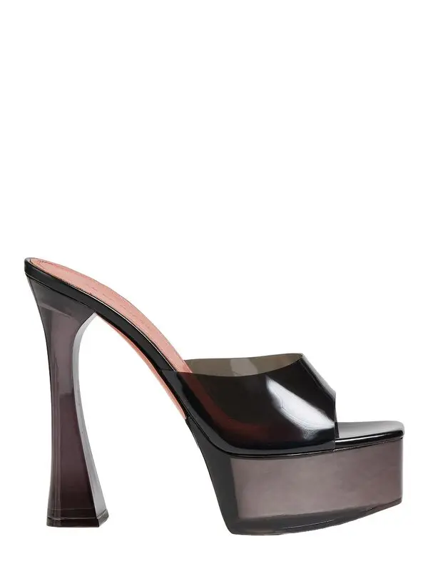 Amina Muaddi Dalida Pvc Platform Mules - Black