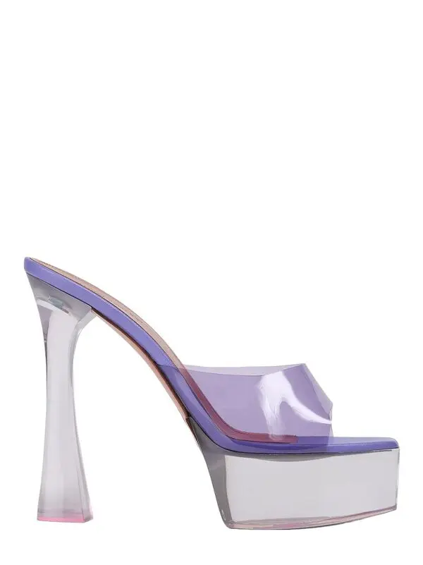 Amina Muaddi Dalida Pvc Platform Mules - Purple