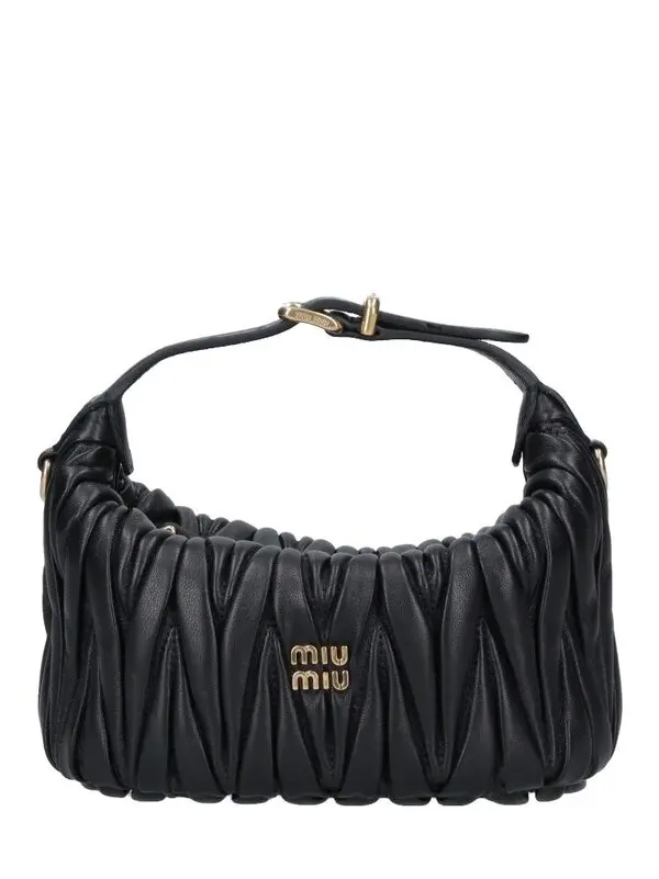 Miu Miu Matelassé Leather Pouch - Black