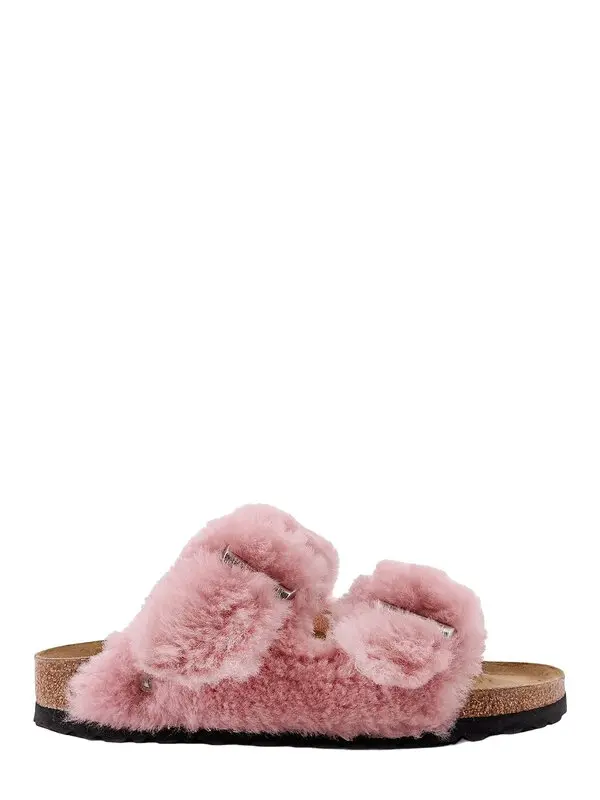 BIRKENSTOCK Arizona Faux Fur Low Sandals - Pink