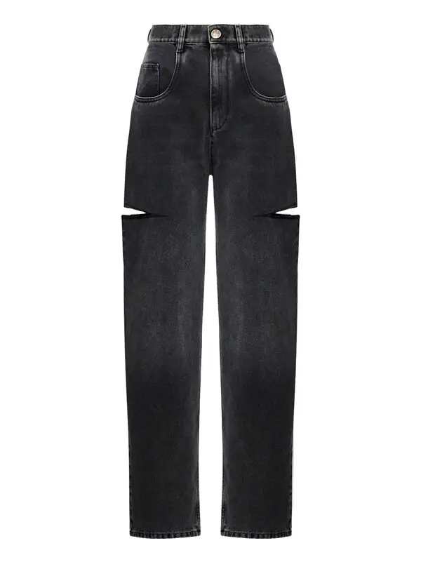 MAISON MARGIELA High-waisted Wide Leg Denim Trousers - Black