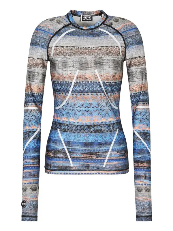 Giorgio Armani Neve Printed Jersey Crew-neck Jumper - Blue