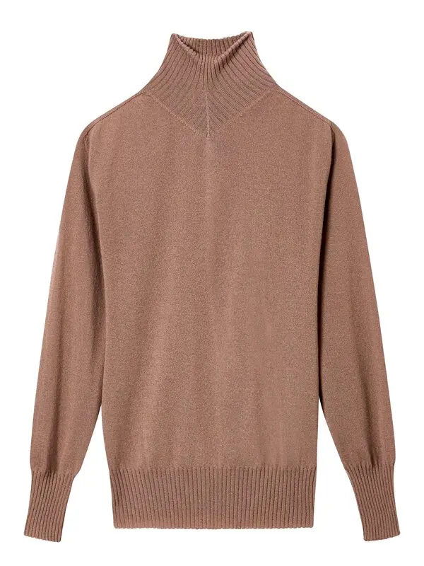 Giorgio Armani Neve Cashmere Mock-neck Jumper - Camel
