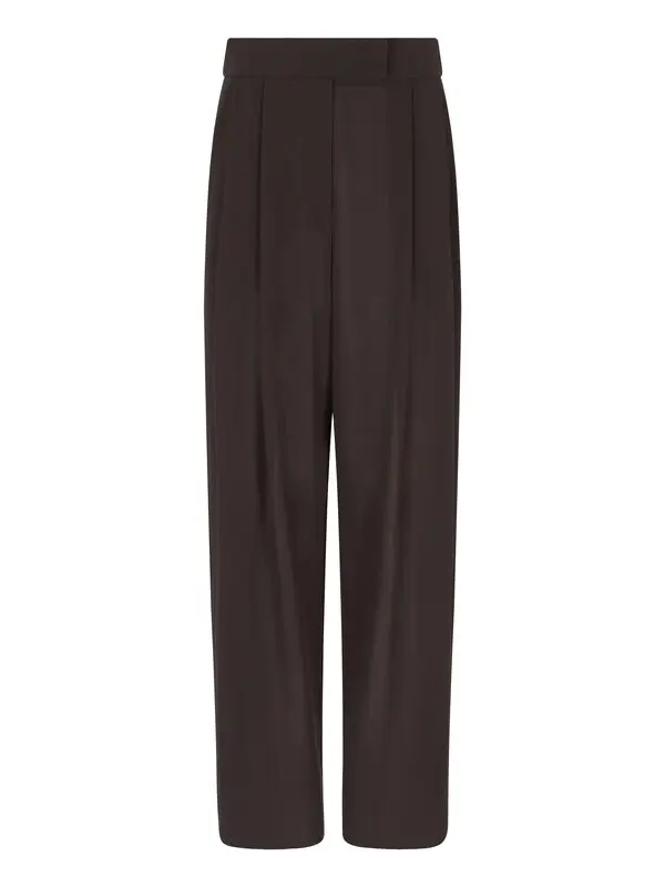 Giorgio Armani Double-pleat Virgin Wool Trousers - Brown