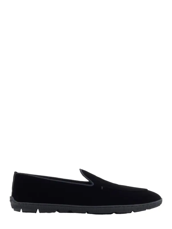 Giorgio Armani Velvet Slip-ons - Black