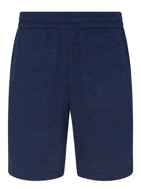 Giorgio Armani Wool, Silk, And Cashmere Jersey Bermuda Shorts - Blue
