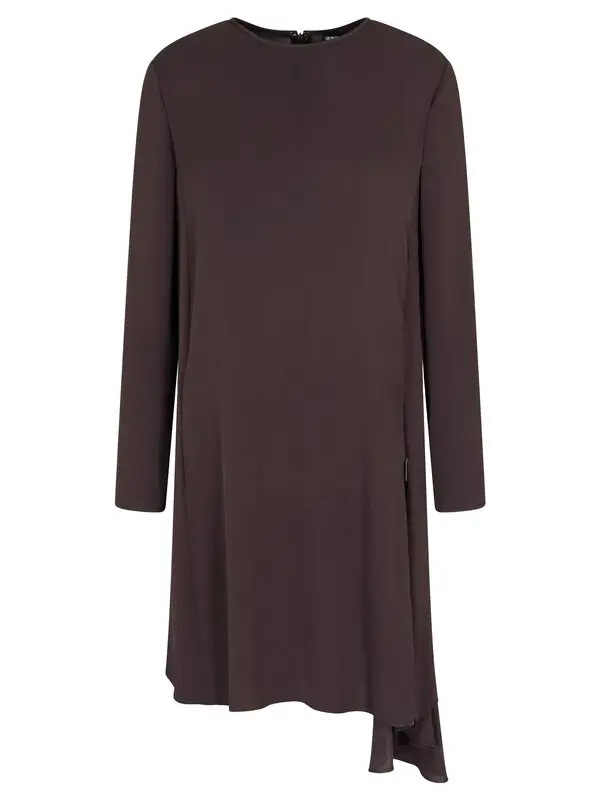 Giorgio Armani Draped Triple Silk Georgette Dress - Brown