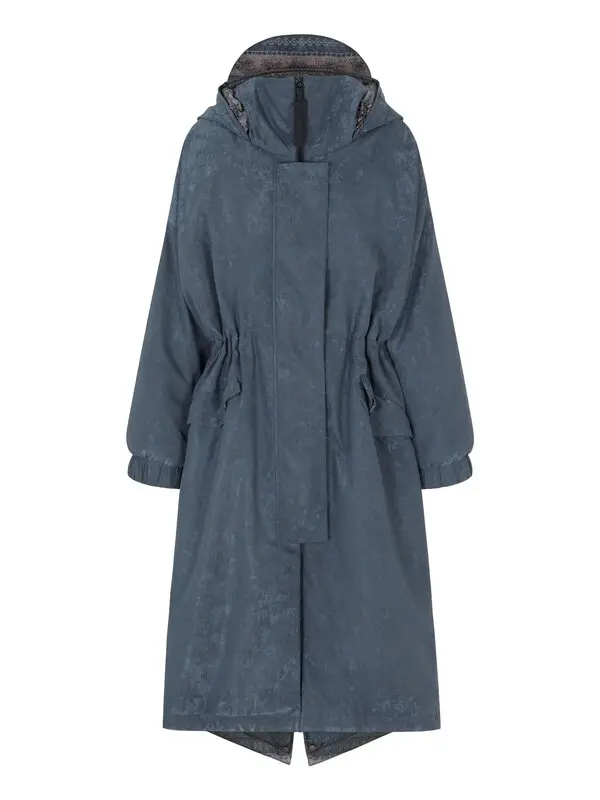 Giorgio Armani Neve Padded Velvet-effect Coat - Blue