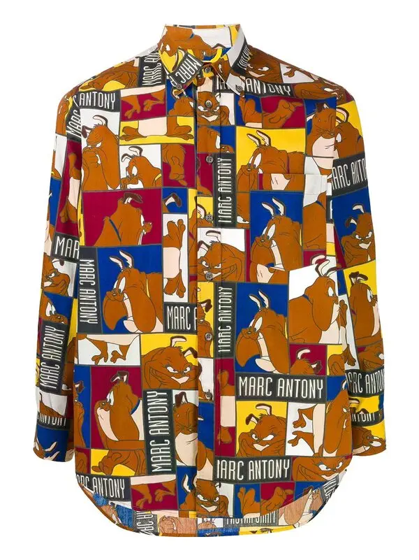 JC DE CASTELBAJAC 1980s Marc Antony Print Shirt - Brown
