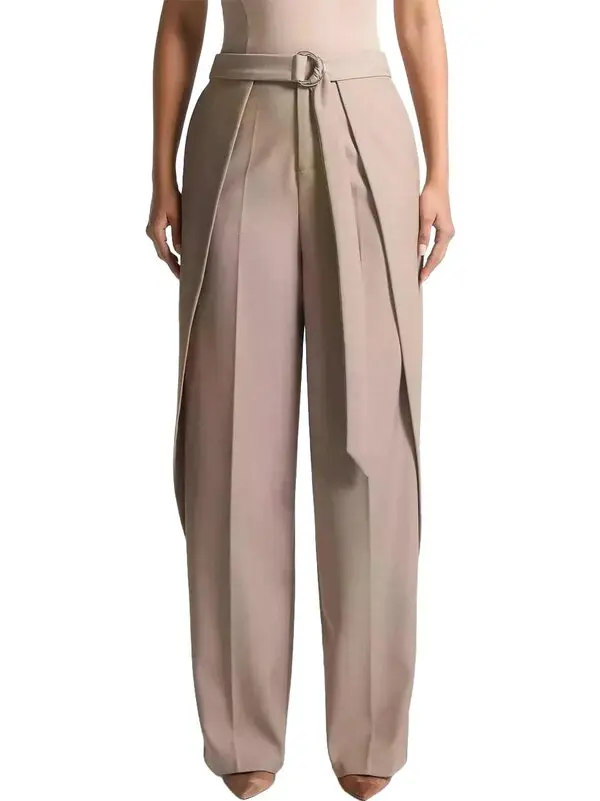 Manière De Voir D-ring Belt Tailored Trousers - Neutrals