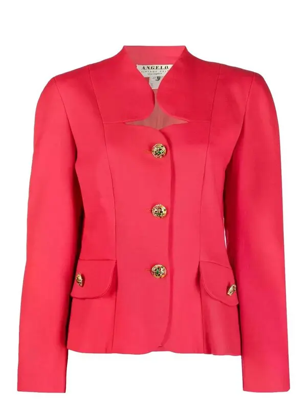 A.N.G.E.L.O. VINTAGE CULT 1980s Sculpted Neckline Blazer - Red