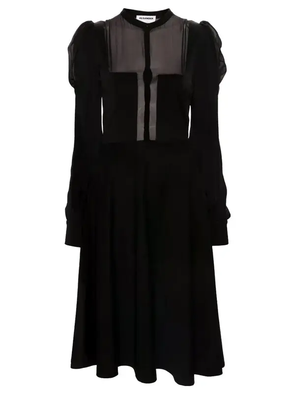 JIL SANDER 2020 Panelled Midi Shirt Dress - Black