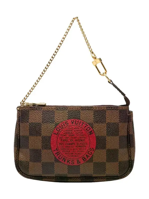 LOUIS VUITTON 2008 Damier Ebene Trunks And Bags Mini Pochette Accessoires - Brown