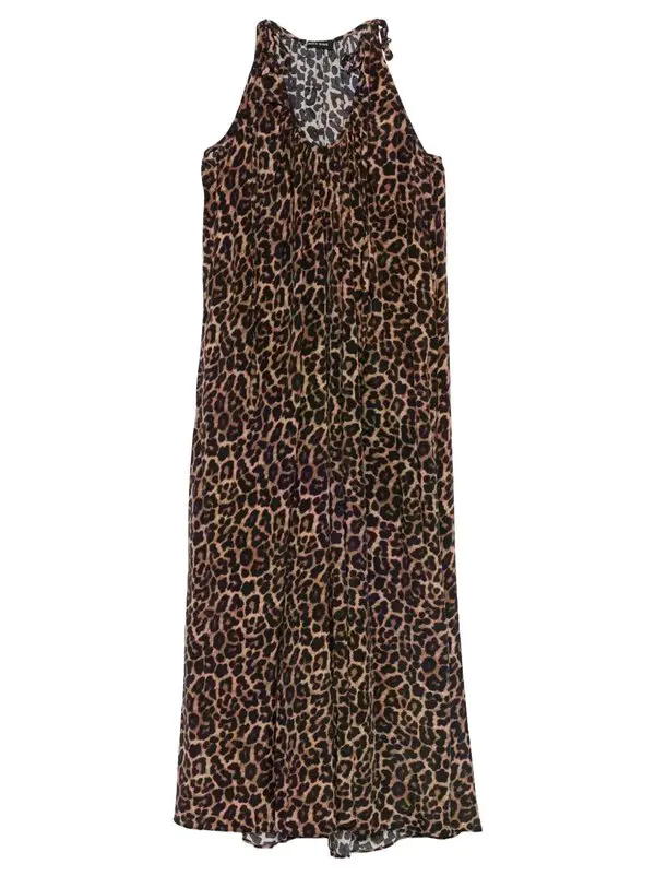 ANINE BING Flora Animal-print Midi Dress - Brown