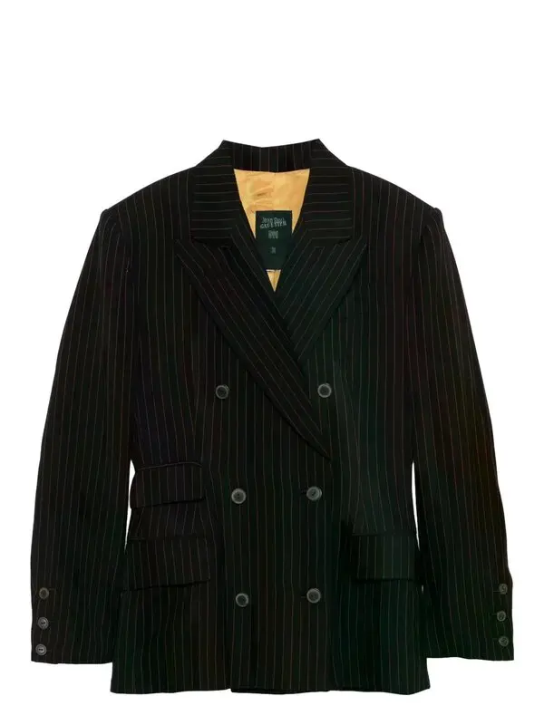 JEAN PAUL GAULTIER 1990s Pinstriped Blazer - Black