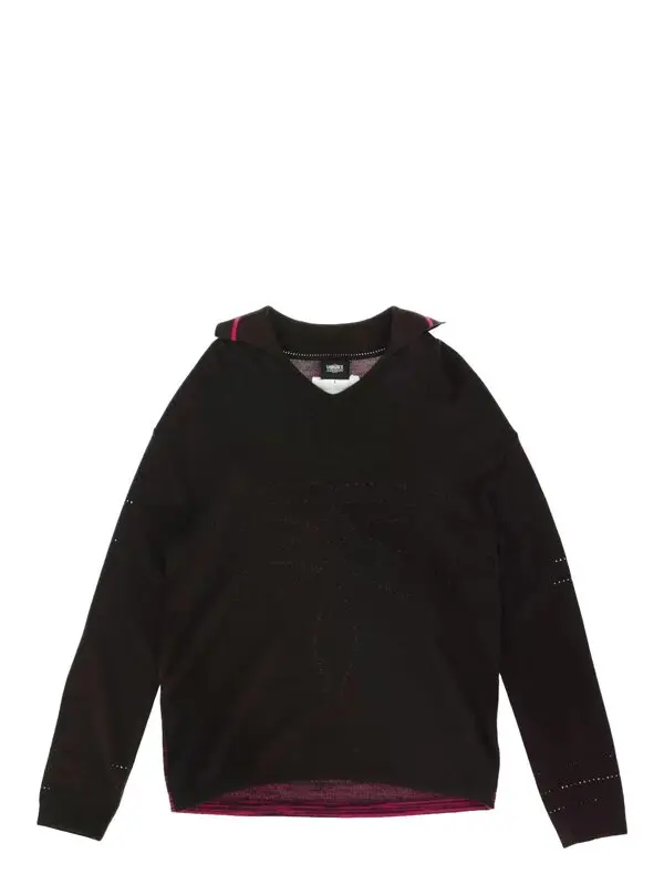 Versace 2000s Perforated-detail Sweater - Brown