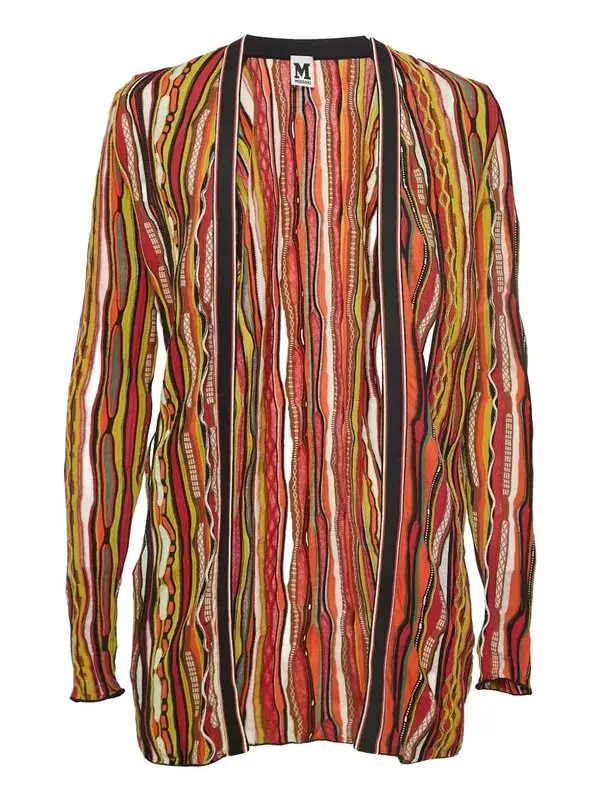 Missoni Striped Fine Knit Cardigan - Red