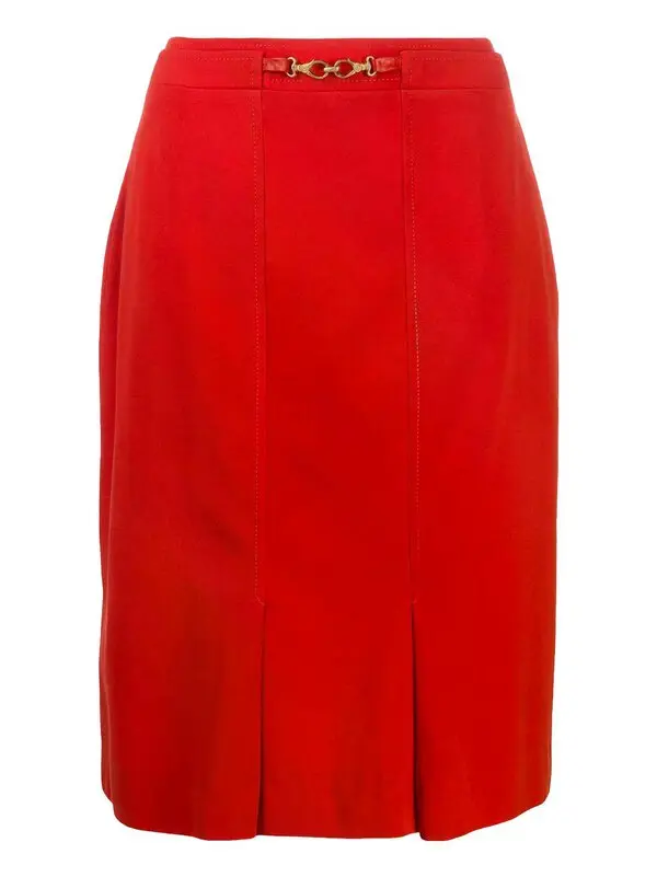 Celine Hook Detail Straight Skirt - Black