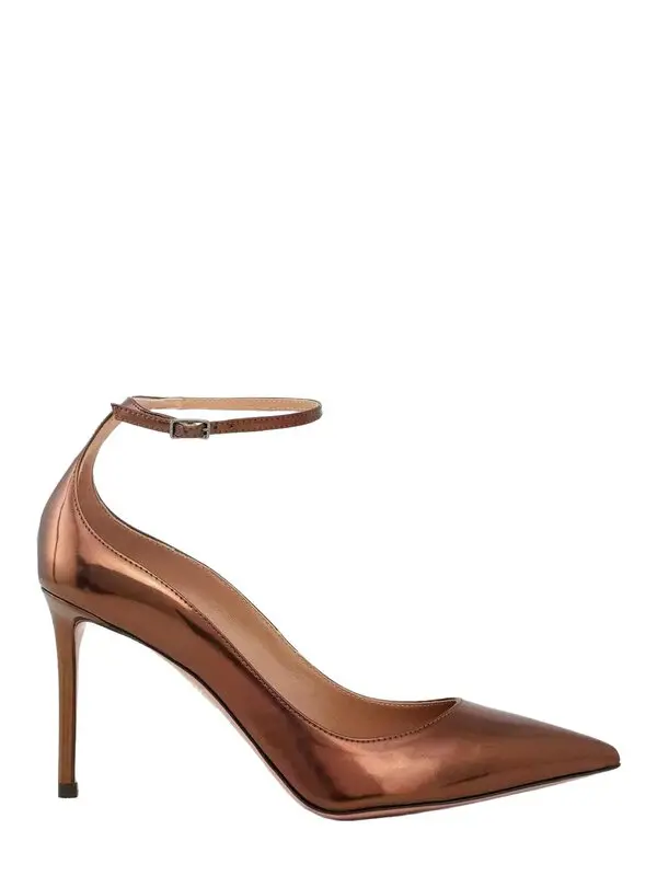 AQUAZZURA Love Affair 85mm Pointed Ankle Strap Pumps - Brown