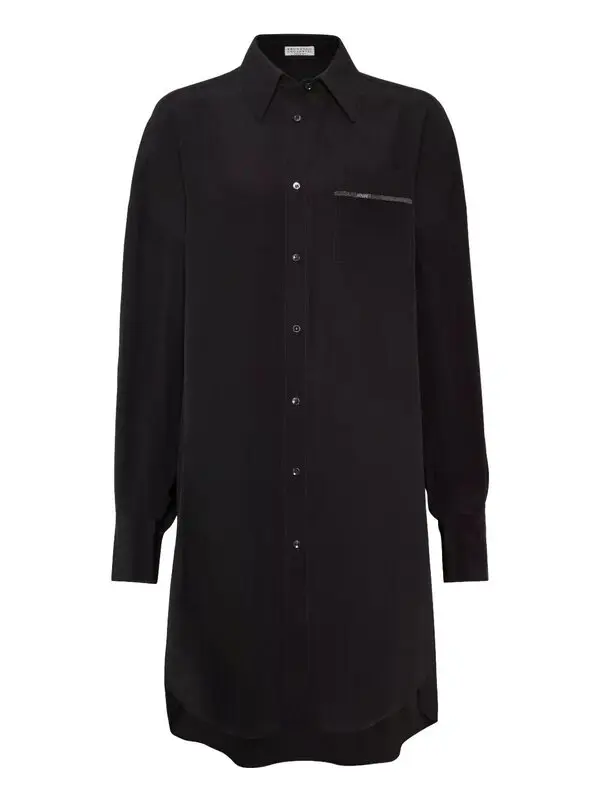Brunello Cucinelli Embellished Long-sleeve Shirt - Black
