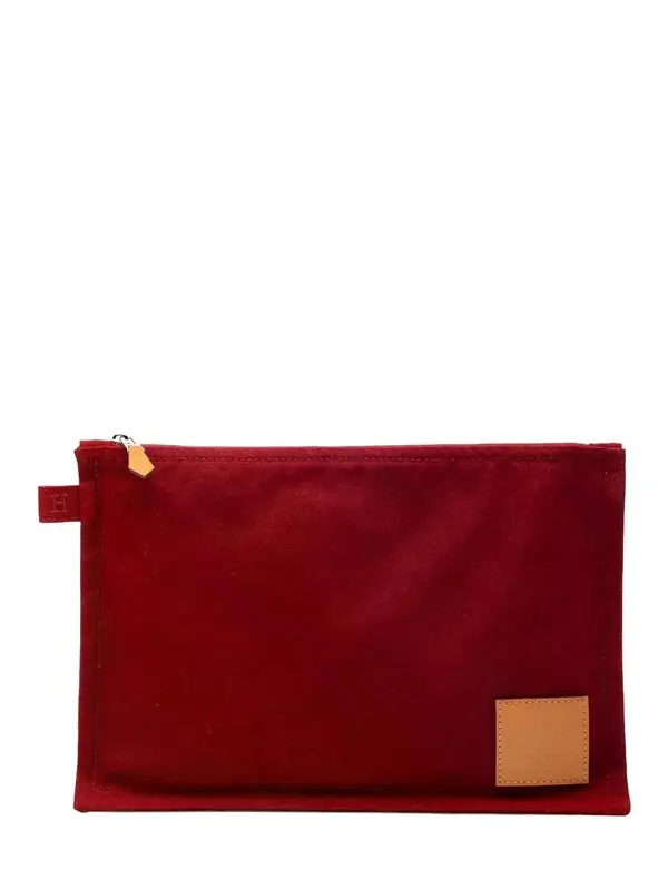Hermès Toile Bora Bora Mm Pouch - Red