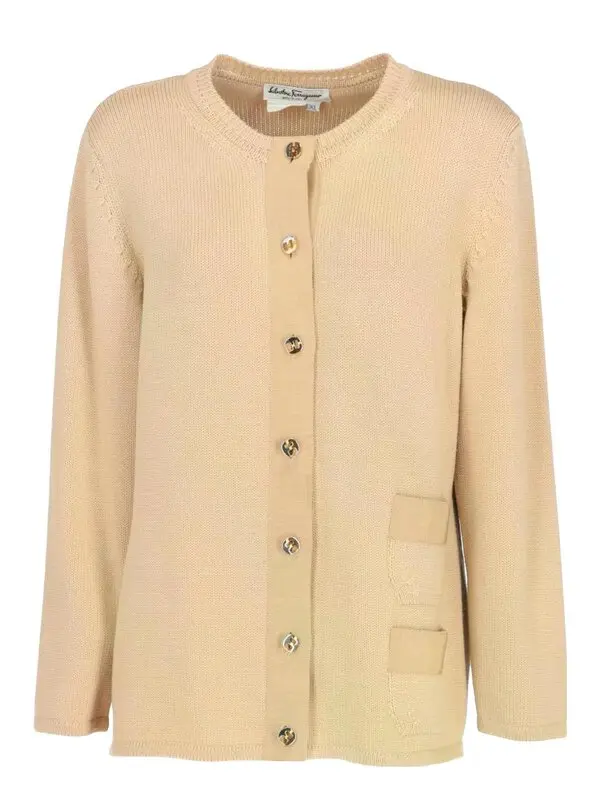 FERRAGAMO 1980s Buttoned Cardigan - Neutrals