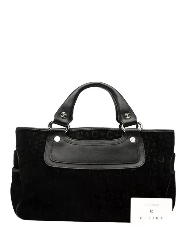 Celine Macadam Suede Boogie Handbag - Black