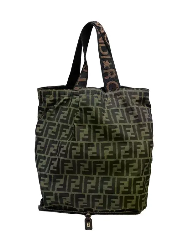 Fendi 20th Century Zucca Canvas And Nylon Foldable Tote Bag - Brown