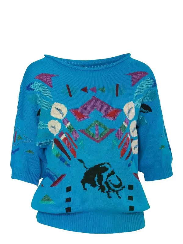 KRIZIA Intarsia-knit Sweater - Blue