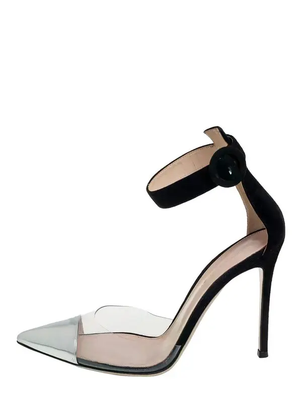 GIANVITO ROSSI Metallic Cap-toe Stiletto Heeled Sandals - Black