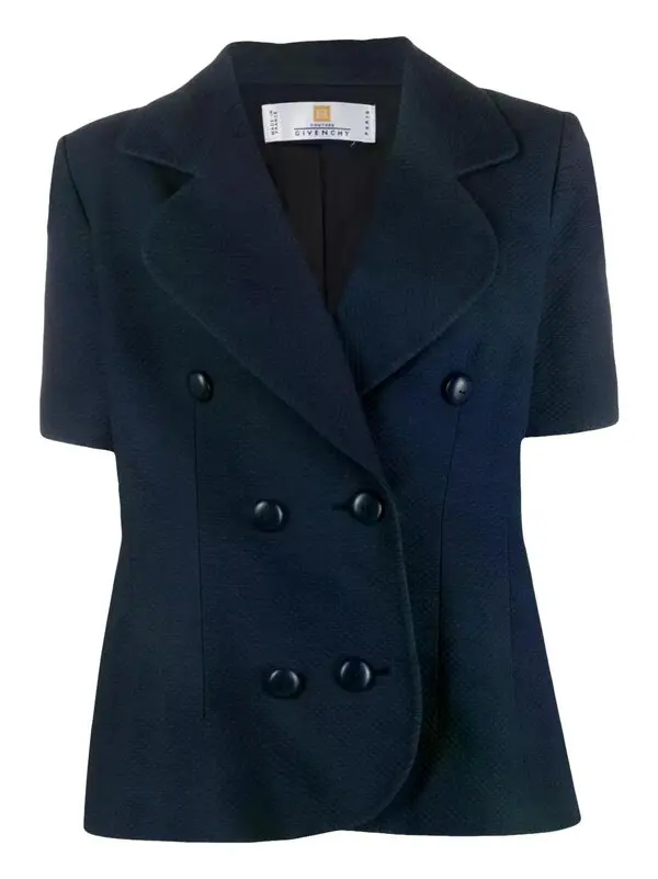 Givenchy 1990 Short-sleeved Double-breasted Blazer - Blue