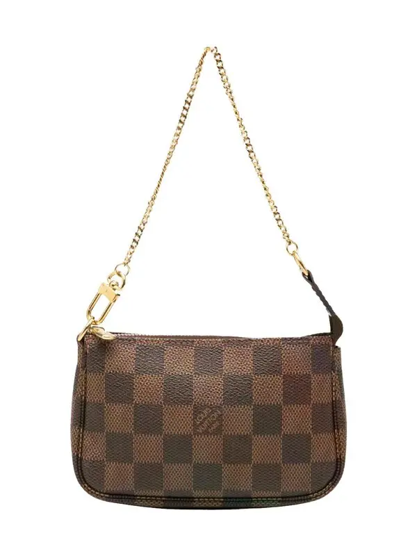 LOUIS VUITTON 2012 Damier Ebene Mini Pochette Accessoires - Brown