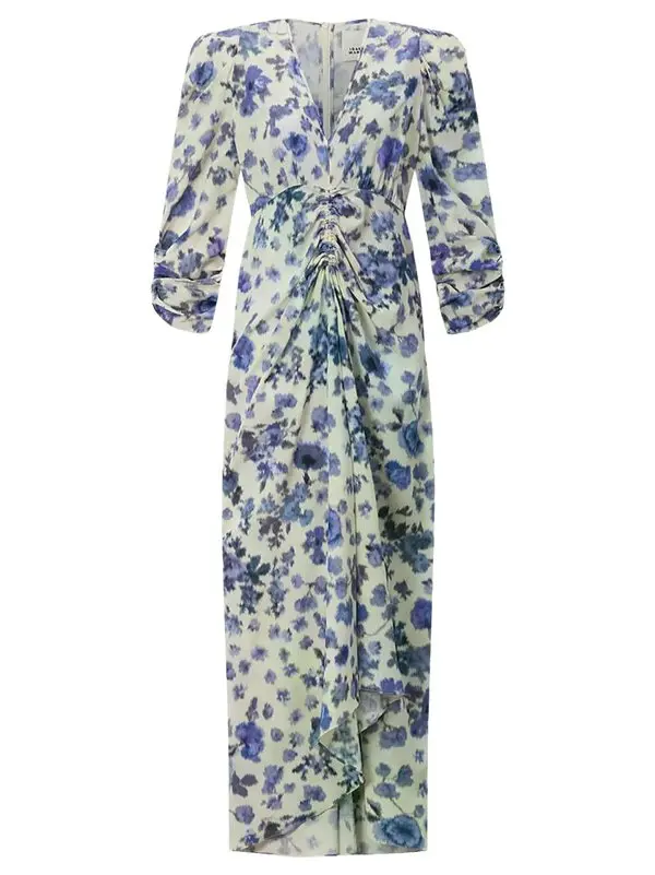Isabel Marant Étoile Floral Print Silk Dress - Neutrals