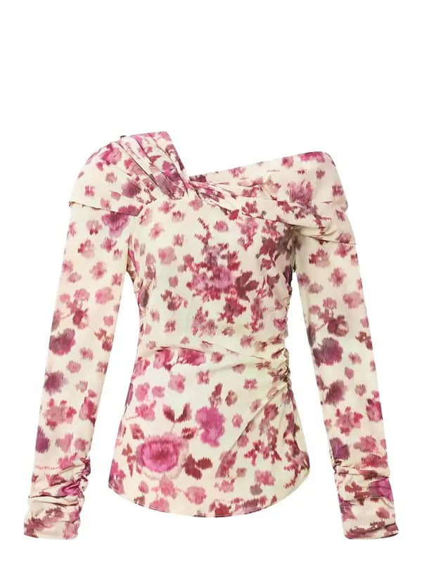 Isabel Marant Étoile Danka Floral Print Off-shoulder Top - Neutrals