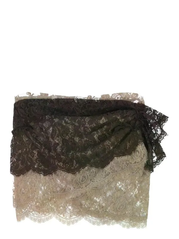 Dolce & Gabbana 2000s Floral-lace Top - Brown