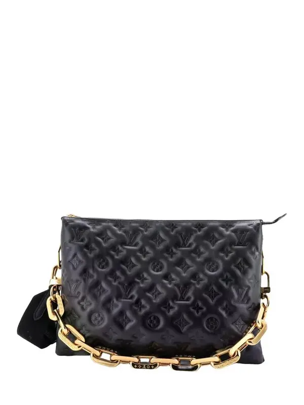 LOUIS VUITTON Coussin Mm Crossbody Bag Monogram Embossed Lambskin - Black