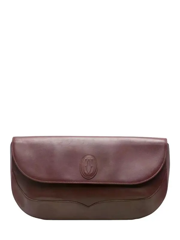 Cartier 1990s Logo-embossed Flap Clutch - Red