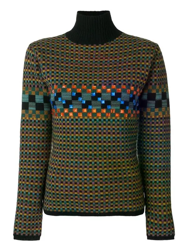 JEAN PAUL GAULTIER Square Pattern Knit Jumper - Multicolour