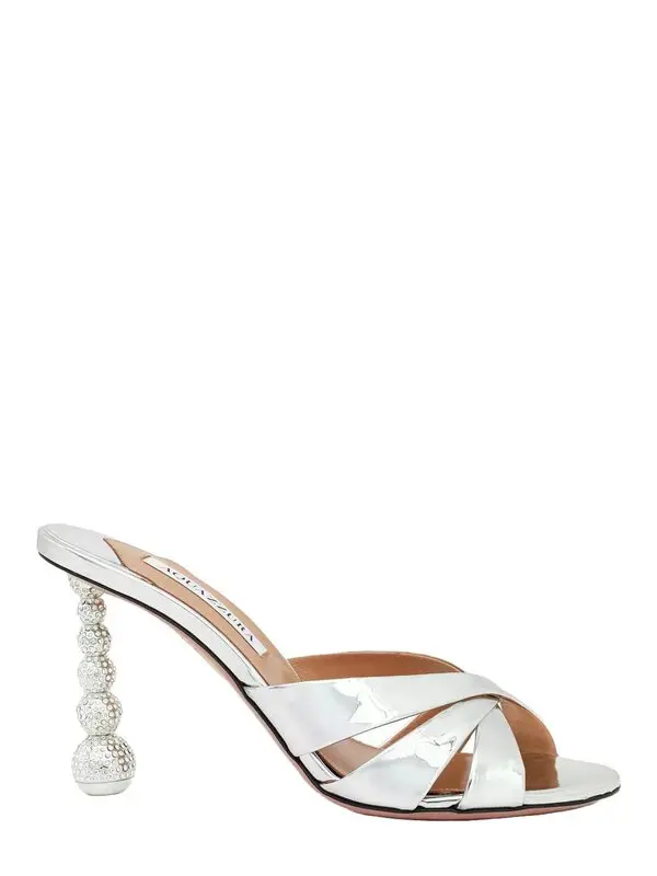 AQUAZZURA Yes Baby Crystal-embellished Heeled Sandals - Silver
