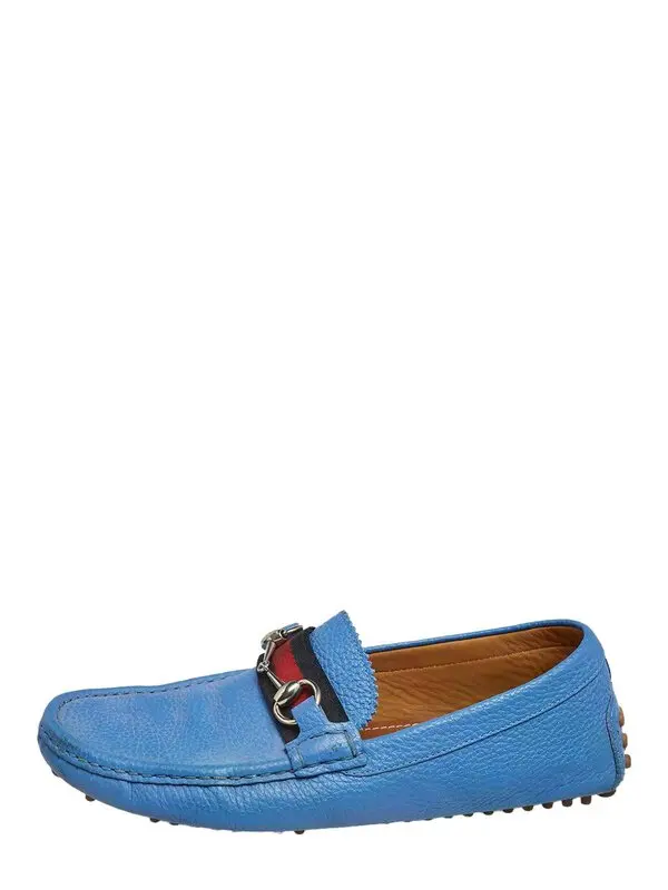 Gucci Horsebit Leather Loafers - Blue