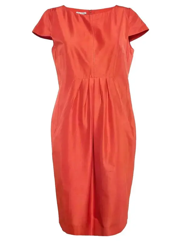 Oscar De La Renta Silk Midi Dress - Red