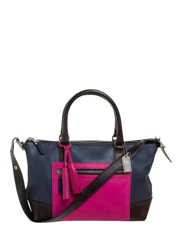 COACH VINTAGE Leather Tote Bag - Blue