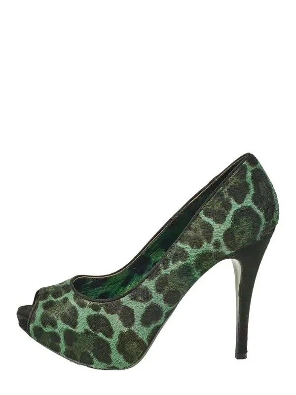 Dolce & Gabbana 2024 130mm Leopard-print Pumps - Green